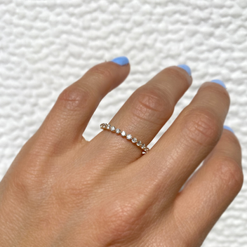 Floating Gold and Round Diamond Wedding Ring | Berlinger Jewelry