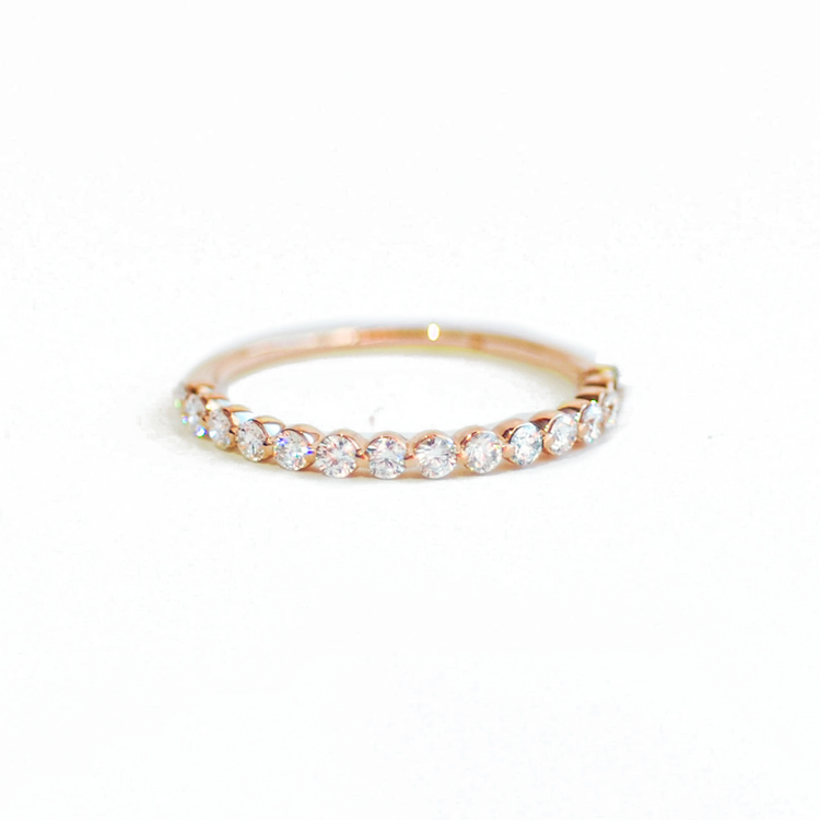 Floating Gold and Round Diamond Wedding Ring | Berlinger Jewelry